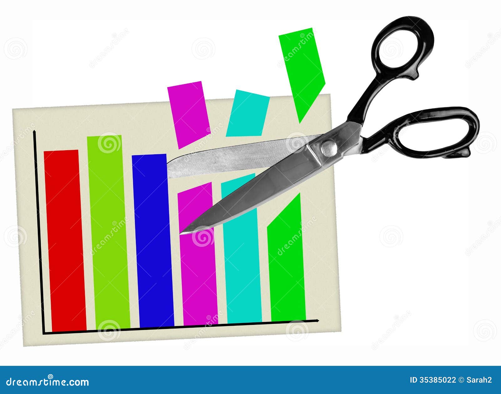 Budget Cuts - Scissors and Graph, Chart - Isolated Stock Photo - Image ...