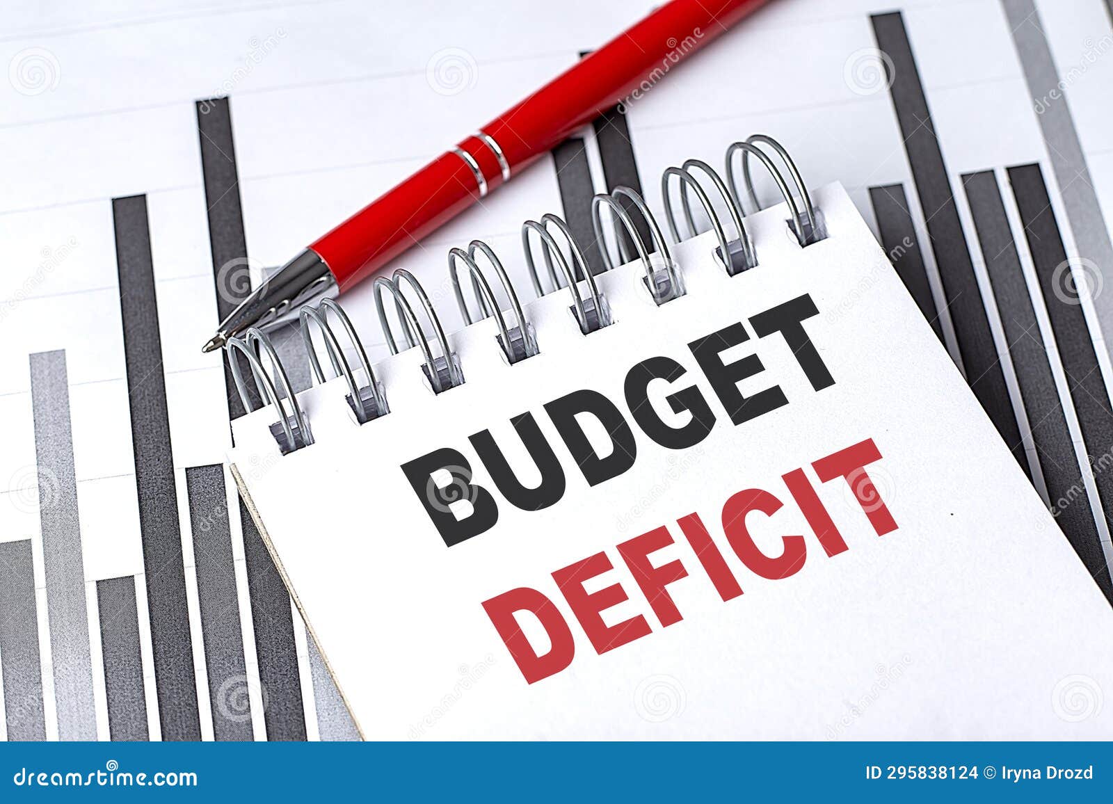 BUDGET DEFICIT Text Written on Notebook with Pen on Chart Stock Photo ...
