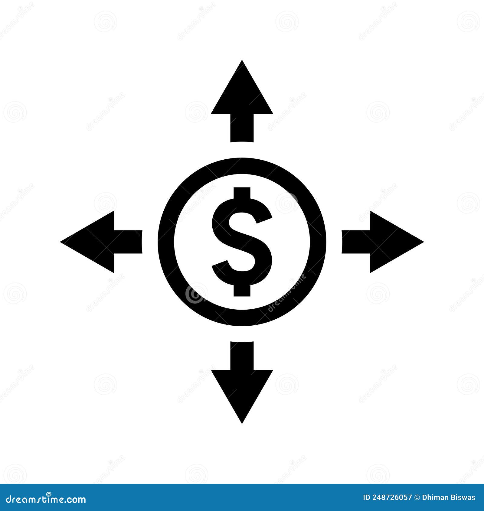 Budget, Distribution, Revenue Icon. Black Vector Graphics Stock ...