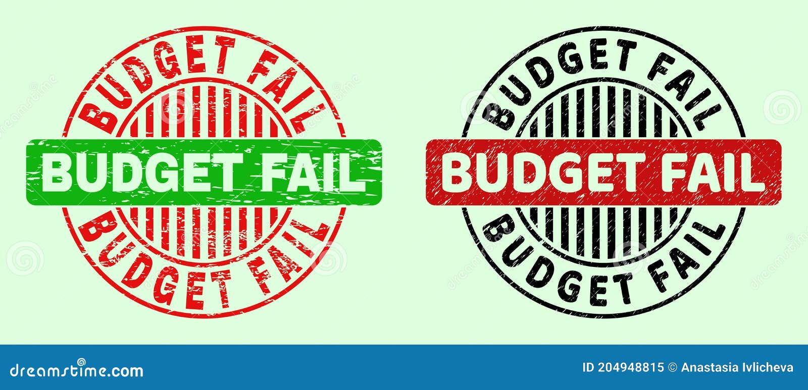 BUDGET FAIL Rounded Bicolor Stamps - Grunge Surface Stock Vector ...