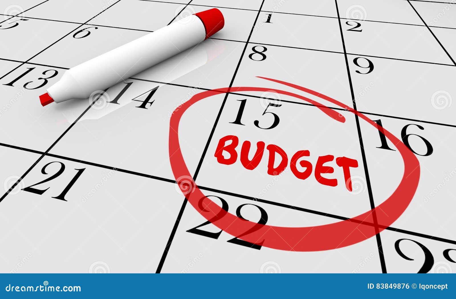 Budget Financial Plan Calendar Word Circled Stock Illustration ...