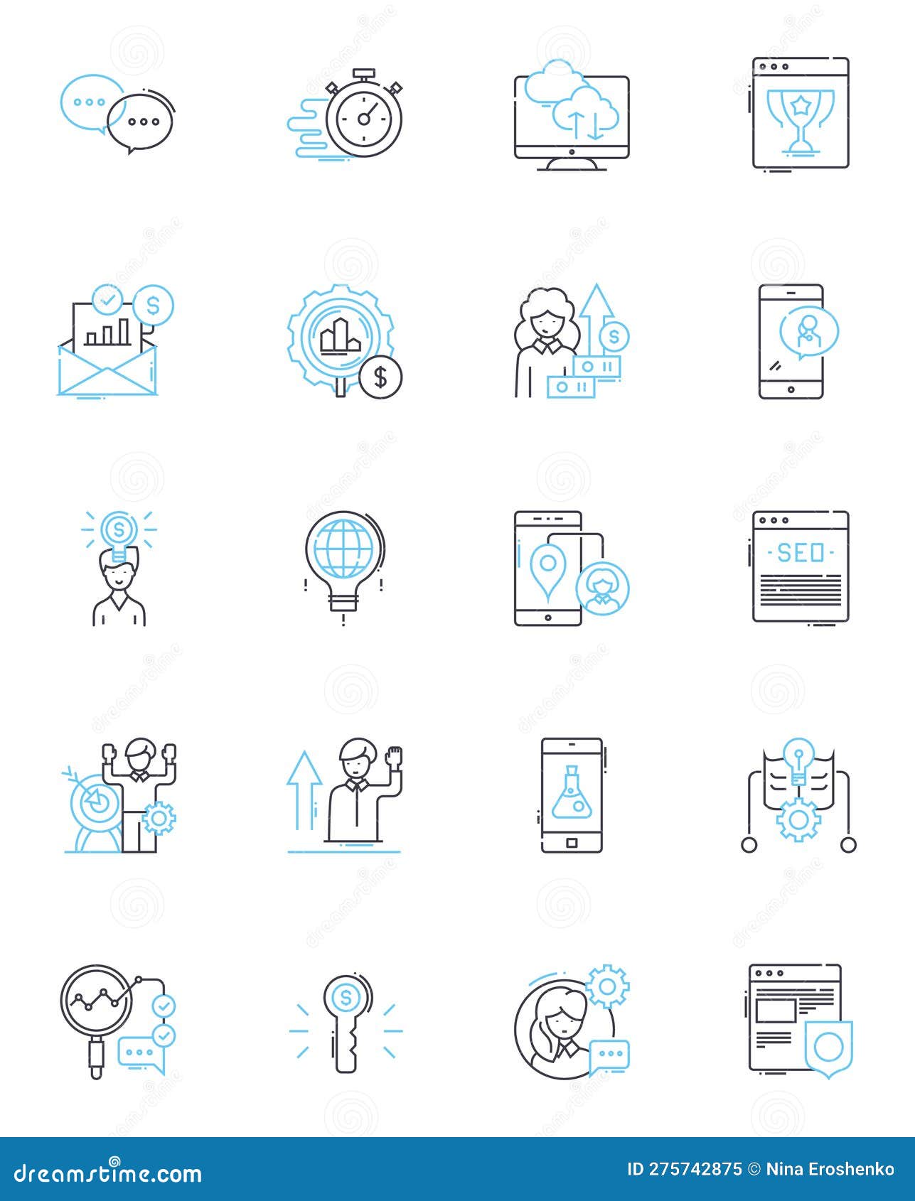 Budget Forecasting Linear Icons Set. Projections, Estimates, Forecasts ...