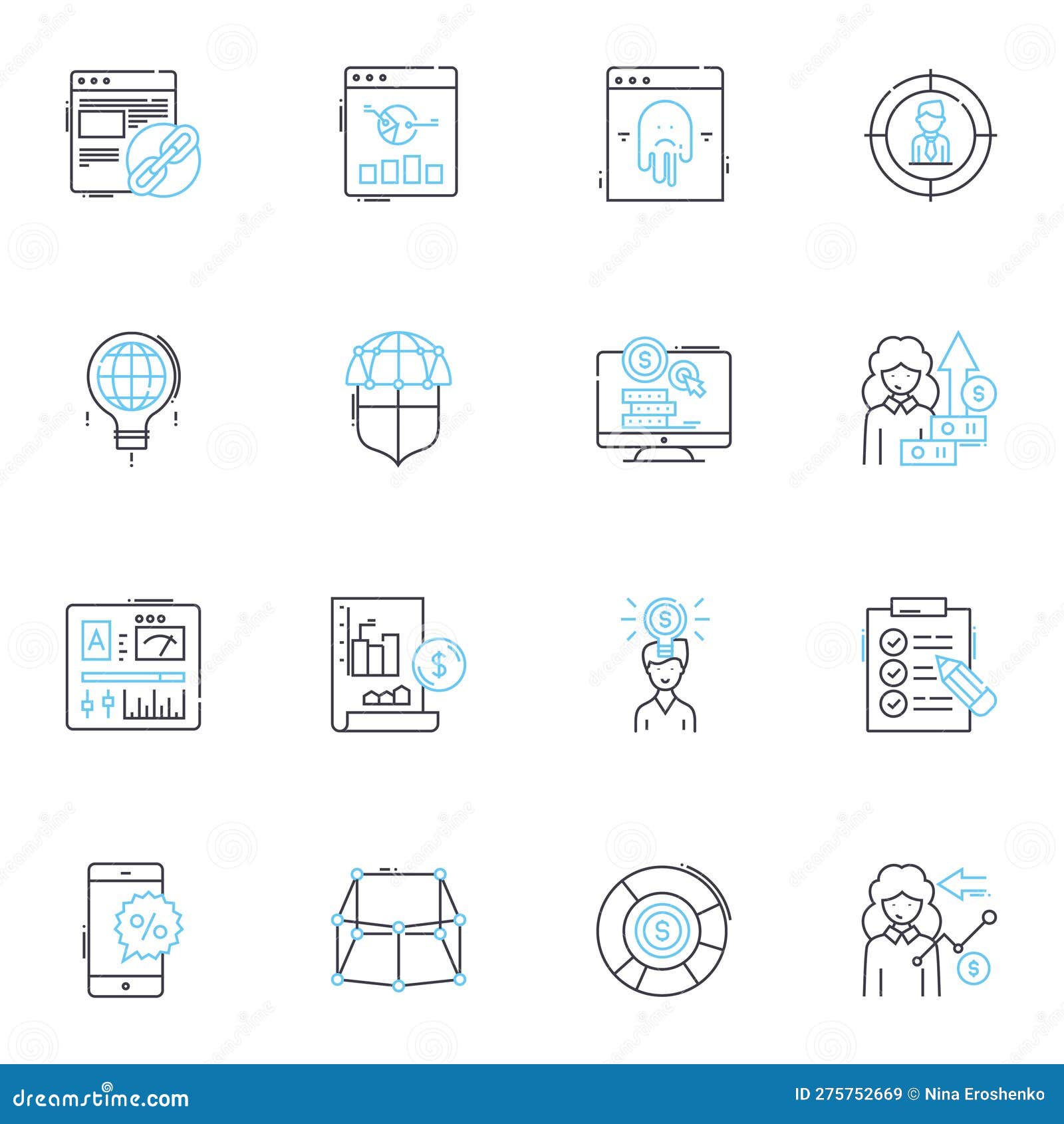 Budget Forecasting Linear Icons Set. Projections, Estimates, Forecasts ...