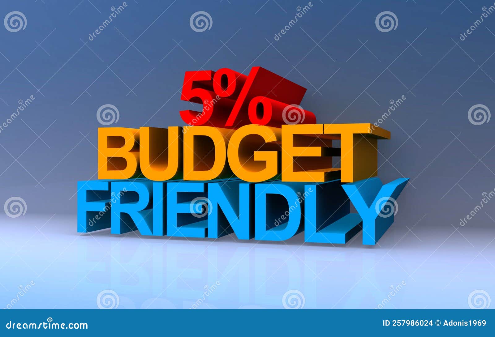5 budget friendly on blue stock illustration. Illustration of change ...