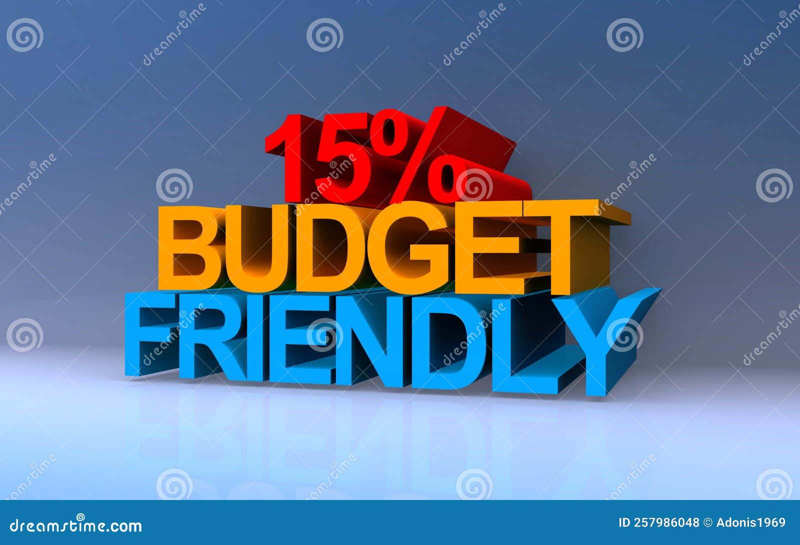 15 budget friendly on blue stock illustration. Illustration of clothes ...