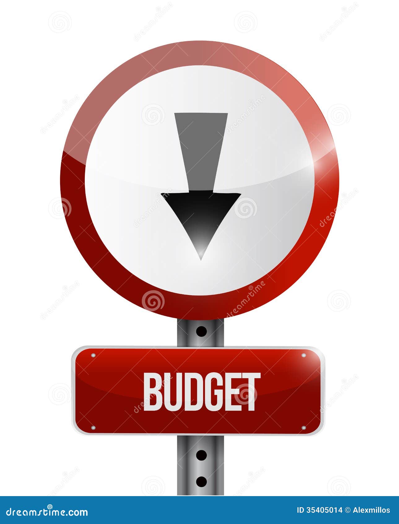 Budget Going Down Road Sign Illustration Stock Illustration ...