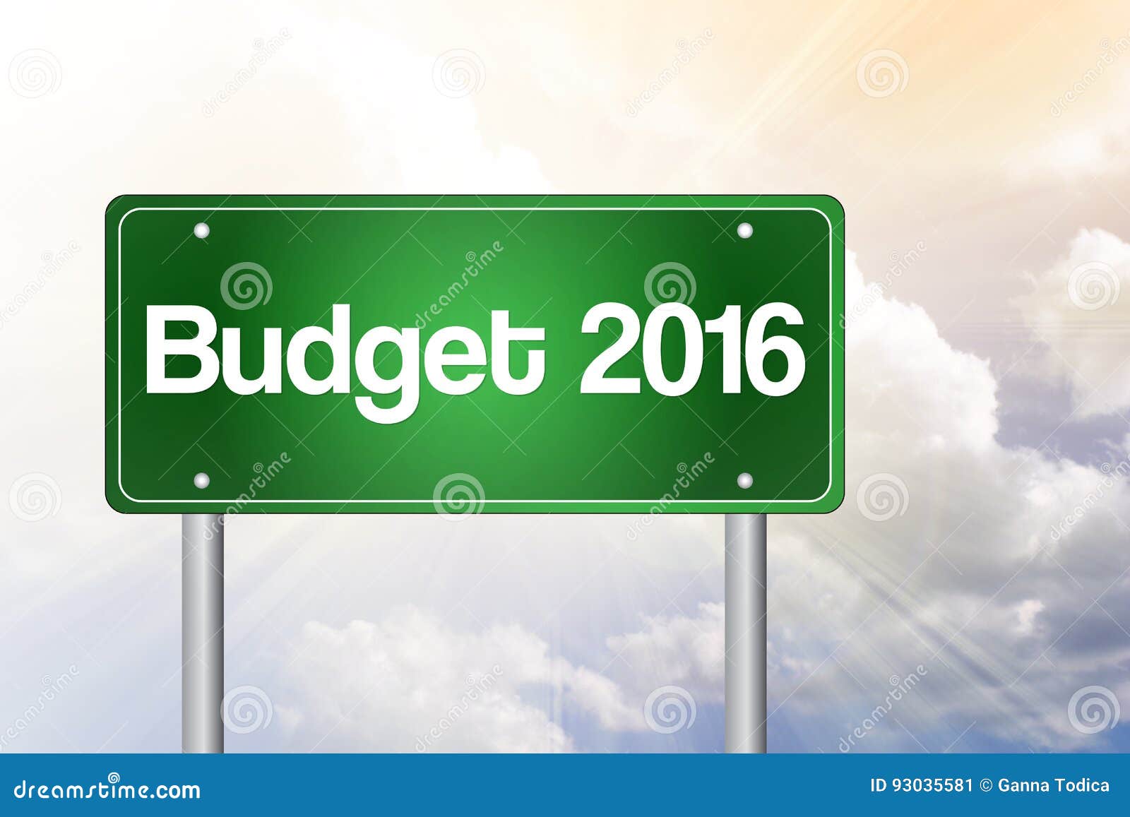 Budget 2016 Green Road Sign Stock Illustration - Illustration of ...
