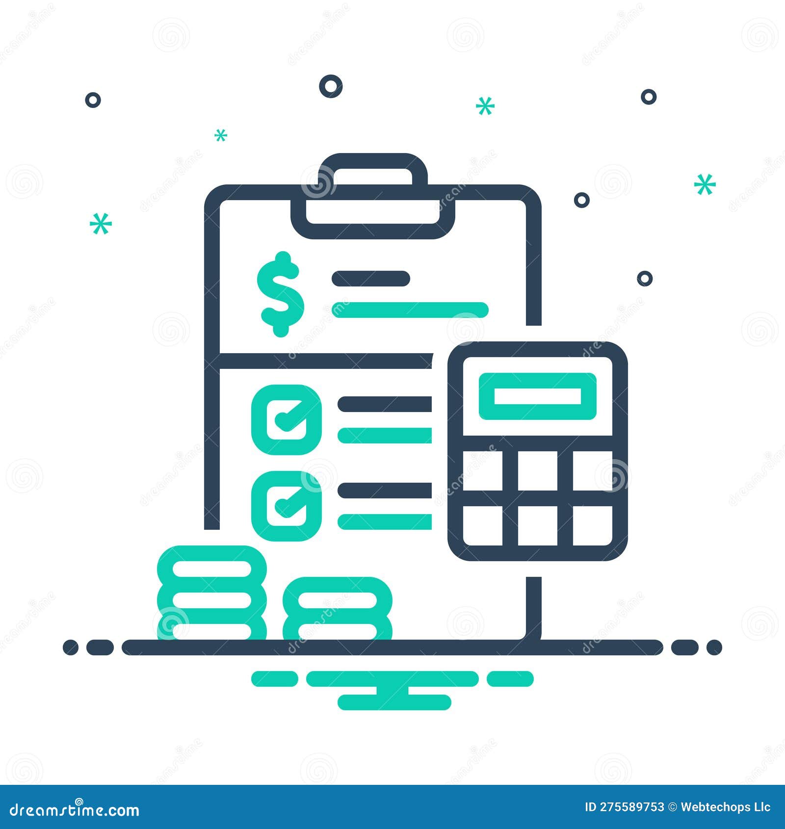Mix Icon for Budget, Financial Plan and Calculator Stock Vector ...