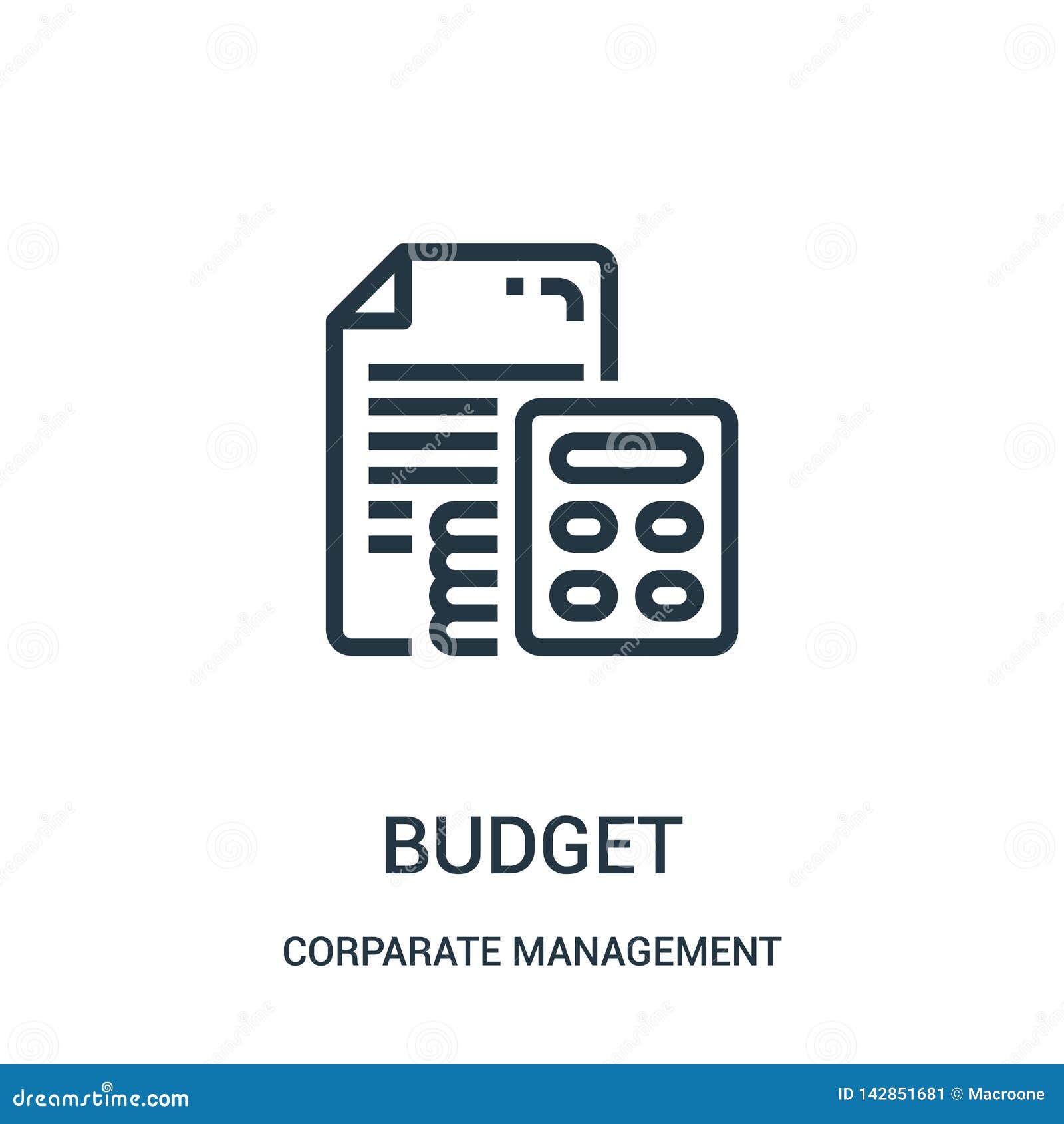Budget Icon Vector from Corparate Management Collection. Thin Line ...