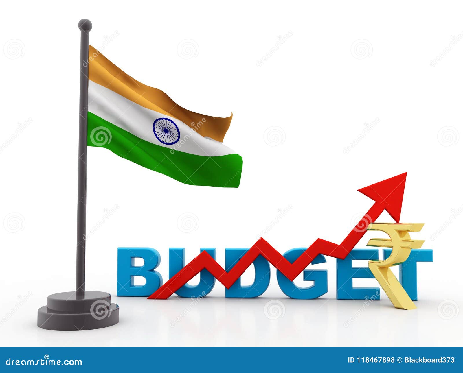 3D Illustration Of Budget 2021 India With Indian Rupee Symbol ...