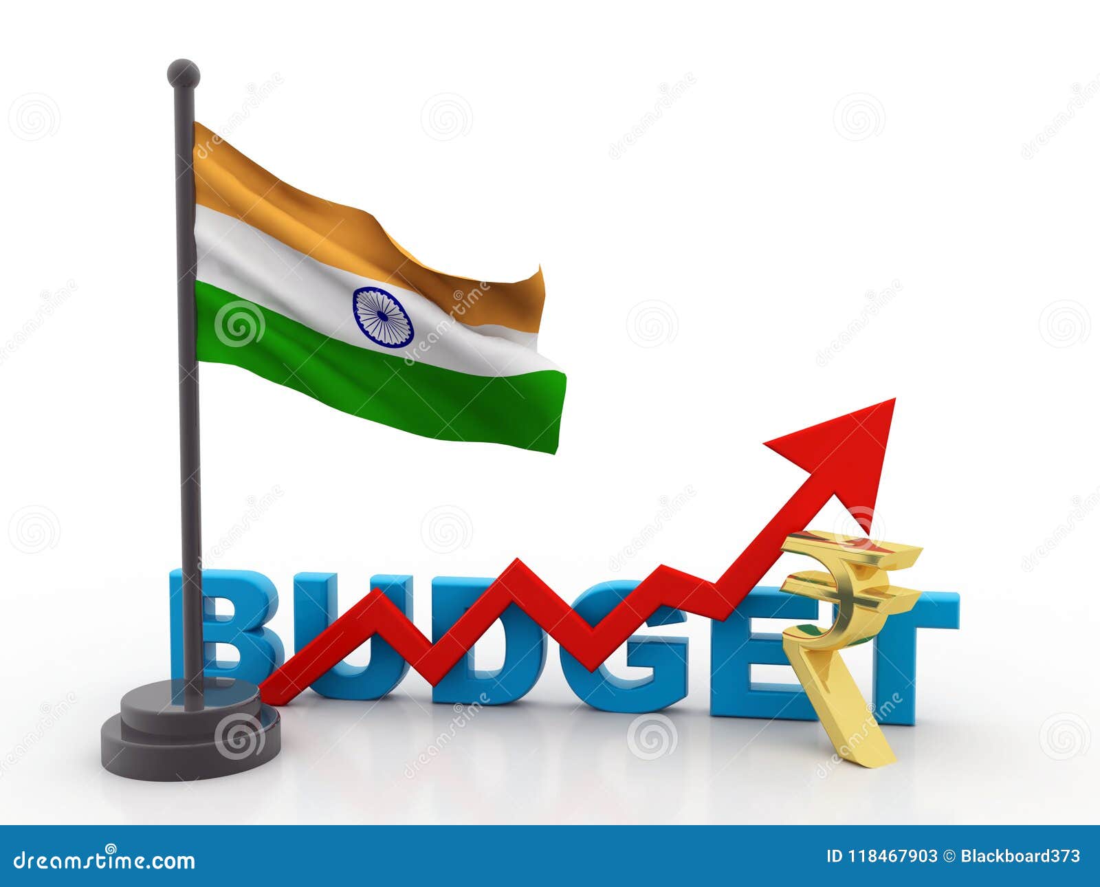 3D Illustration Of Budget 2021 India With Indian Rupee Symbol ...