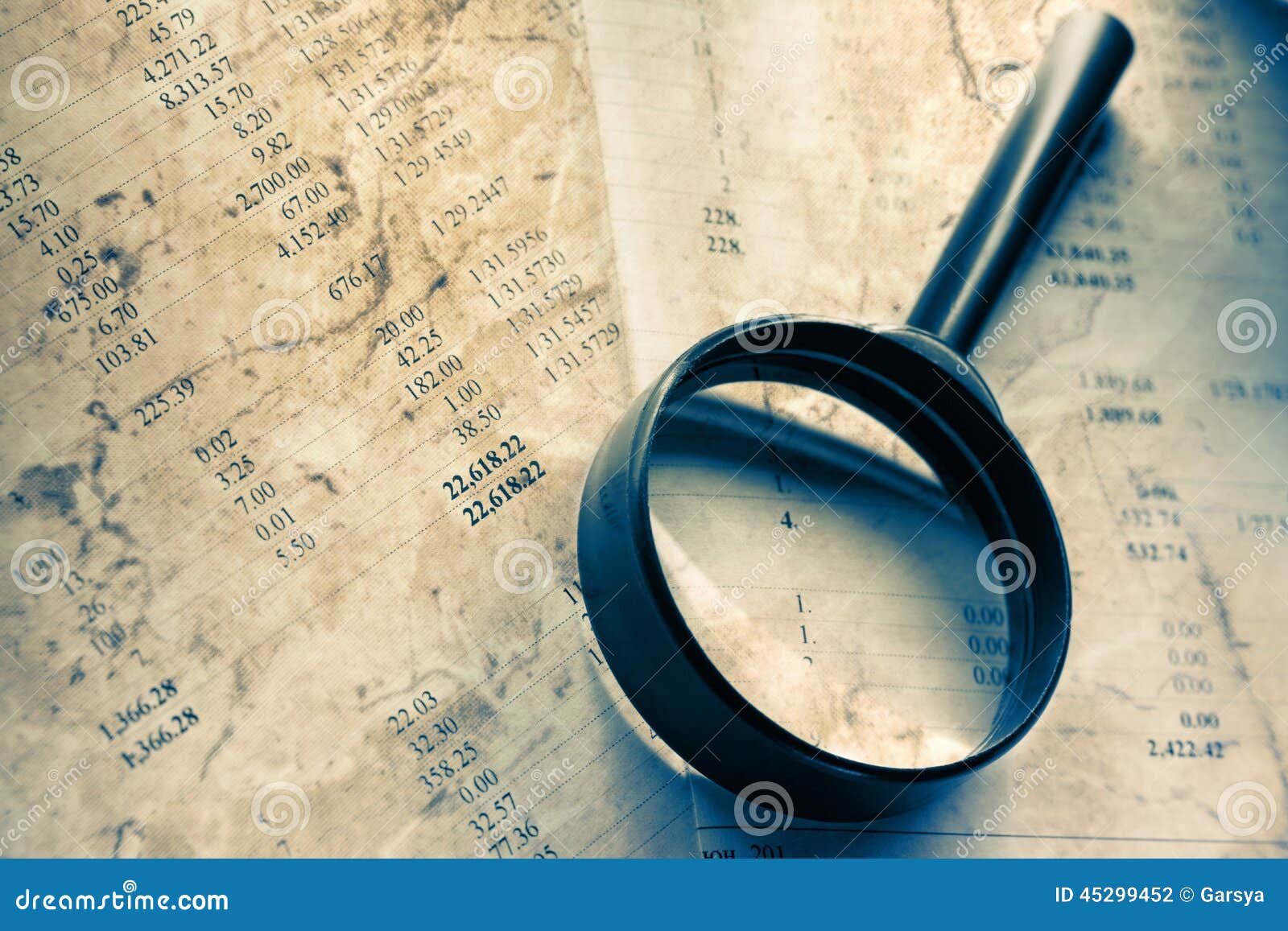 Budget and Magnifying Glass Stock Photo - Image of number, office: 45299452