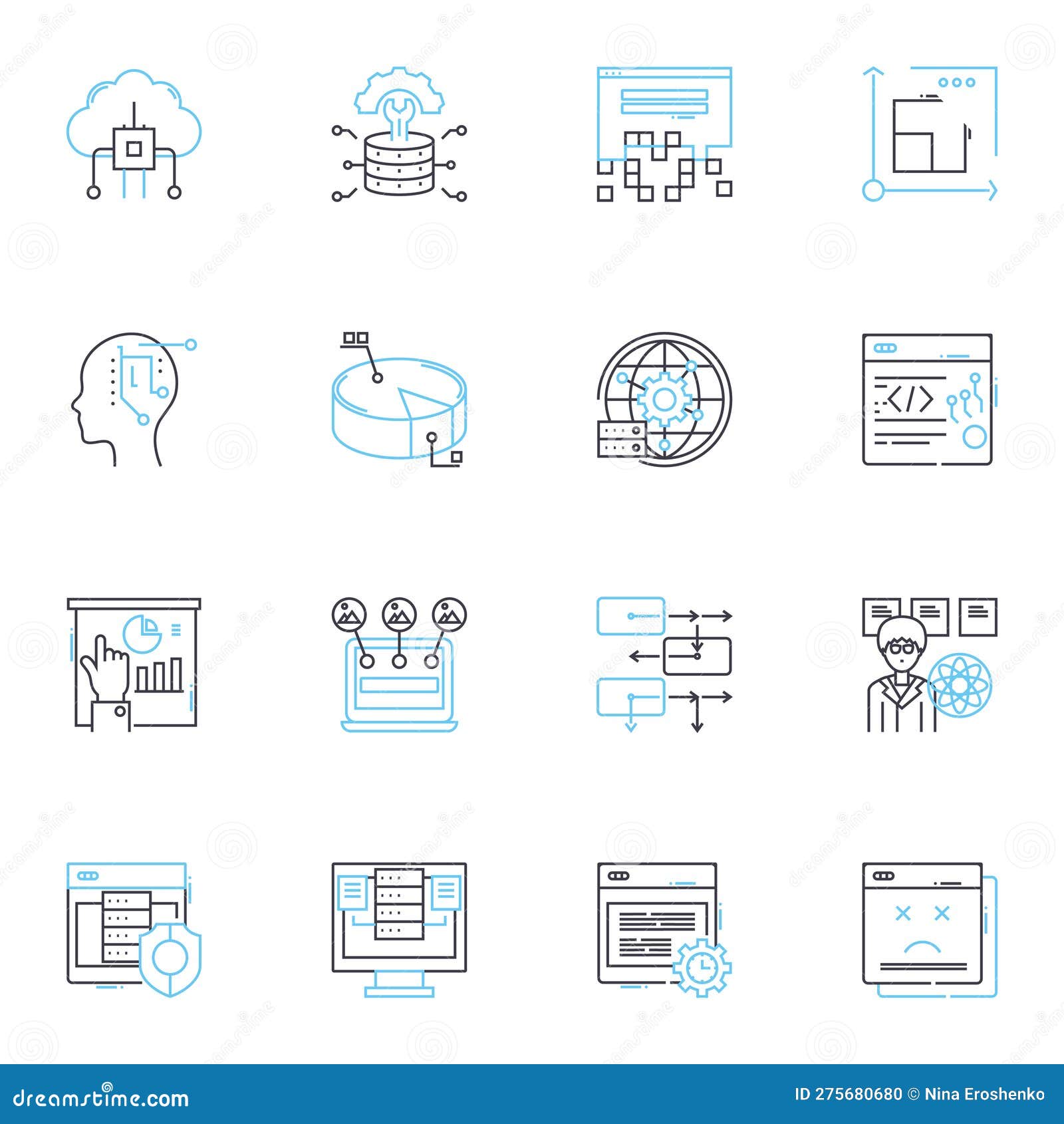 Budget Management Linear Icons Set. Planning, Tracking, Analysis ...