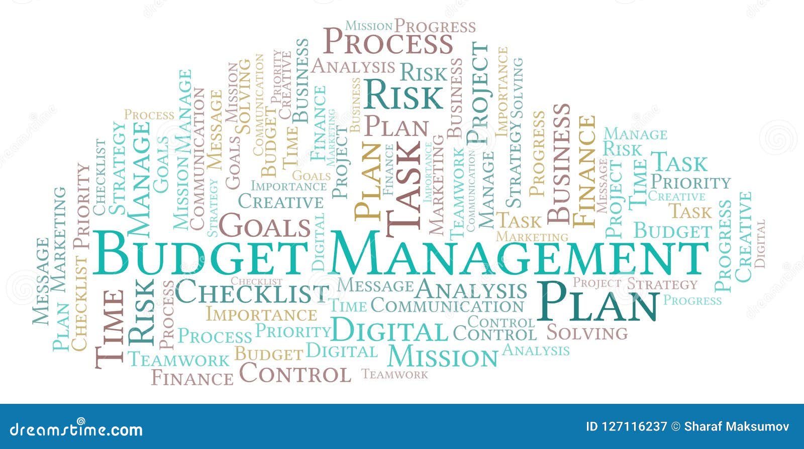 Budget Management Word Cloud, Made with Text only. Stock Illustration ...
