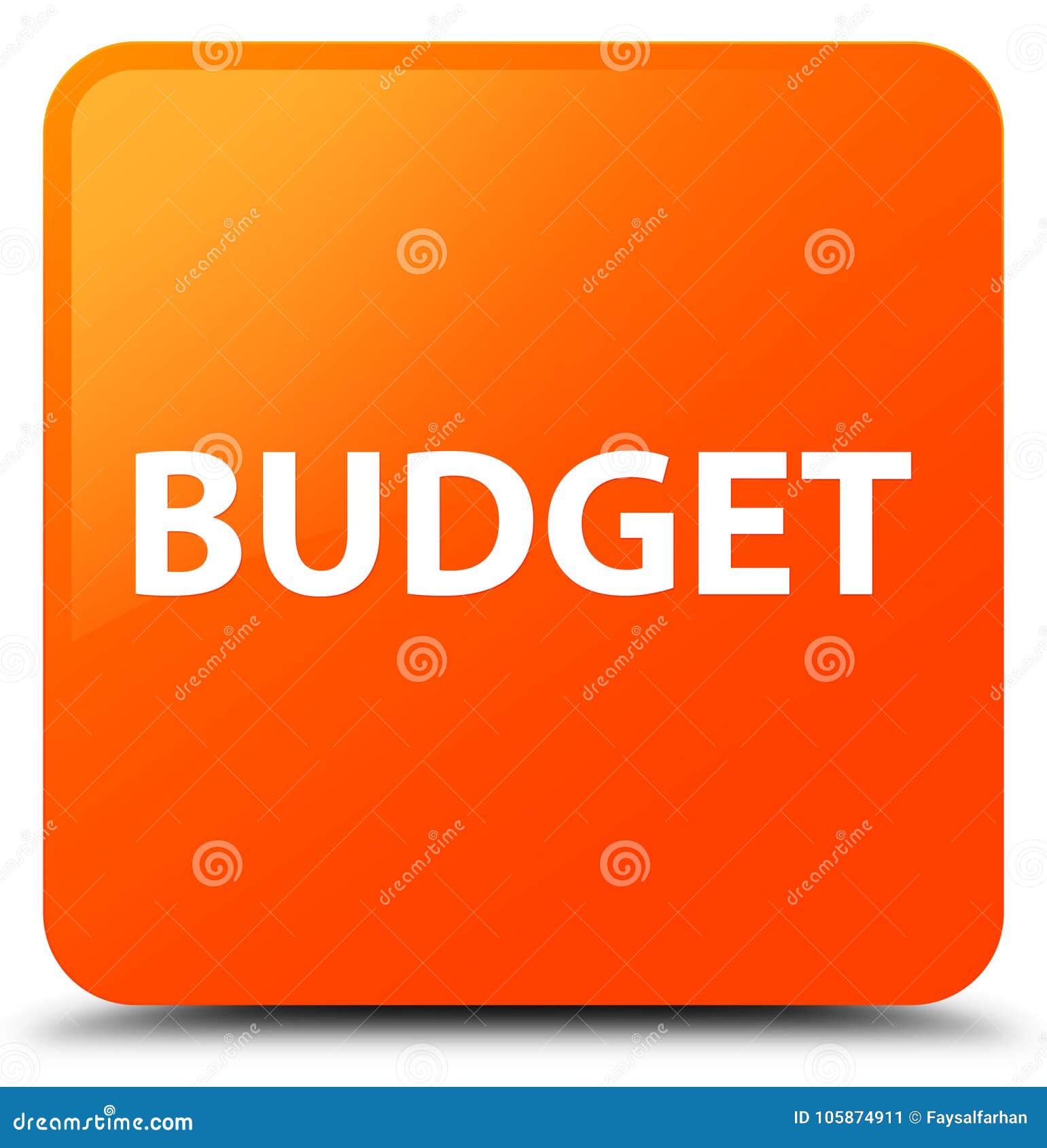 Budget Orange Square Button Stock Illustration - Illustration of money ...