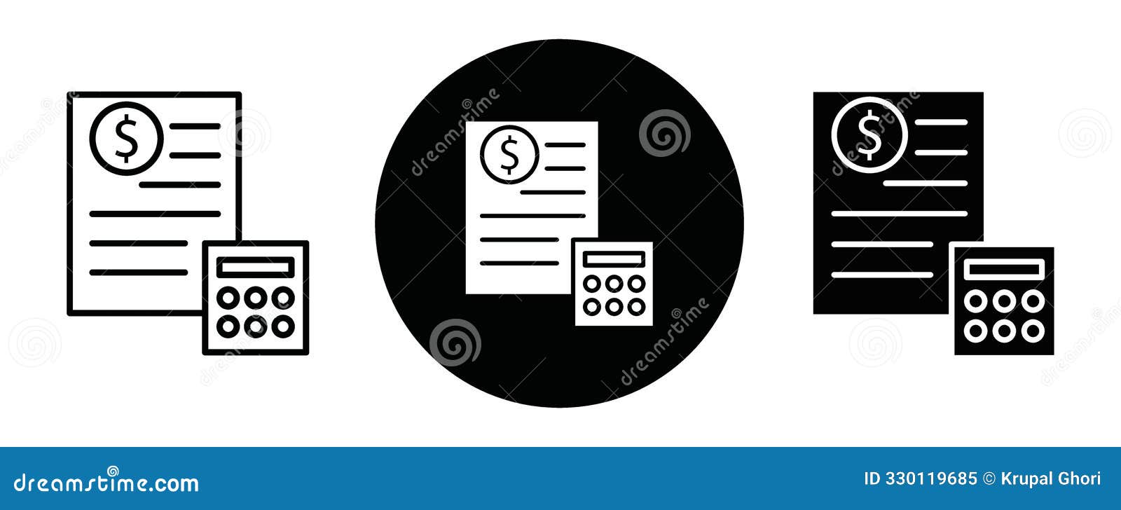 Budget Outline Icon Collection or Set. Budget Thin Vector Line Art ...