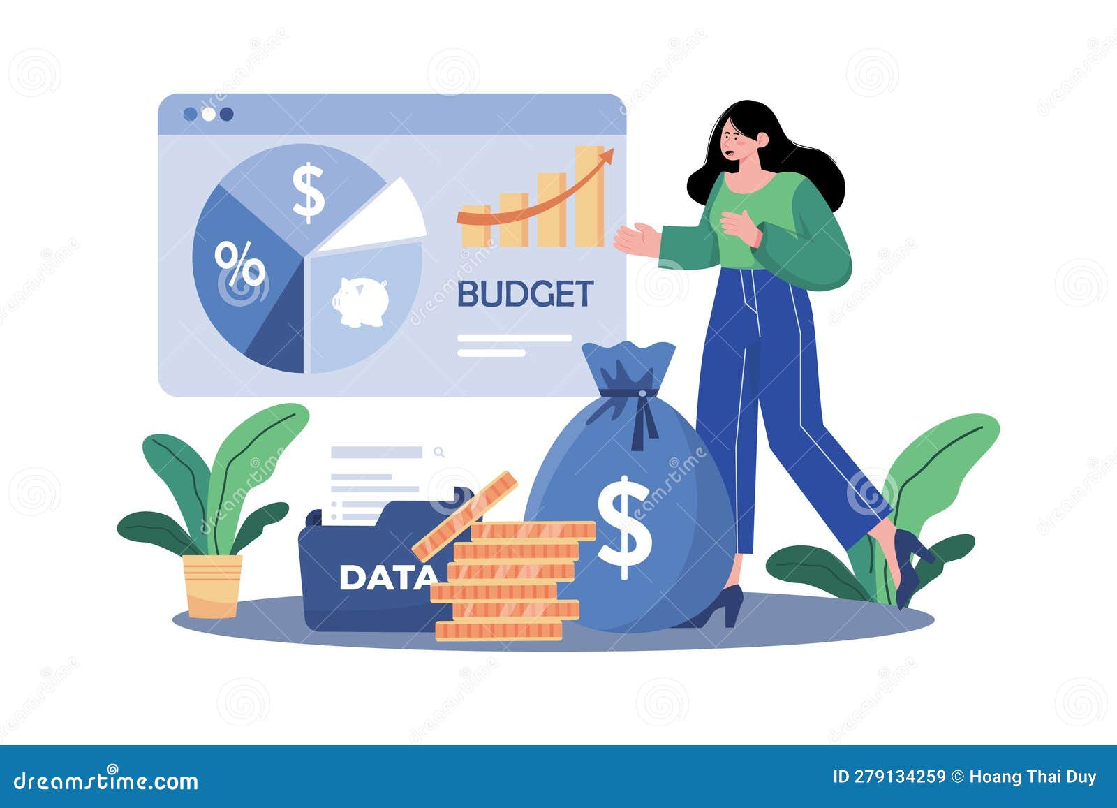A Budget Outlines Projected Income and Expenses Stock Vector ...