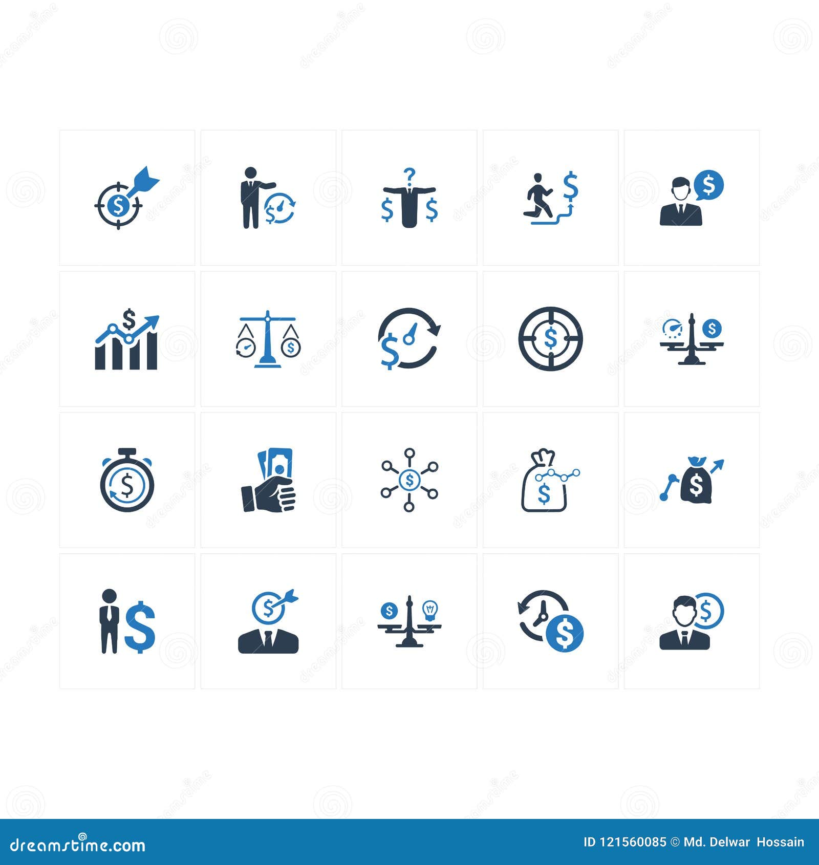 Budget Plan Icons - Blue Version Stock Vector - Illustration of ...
