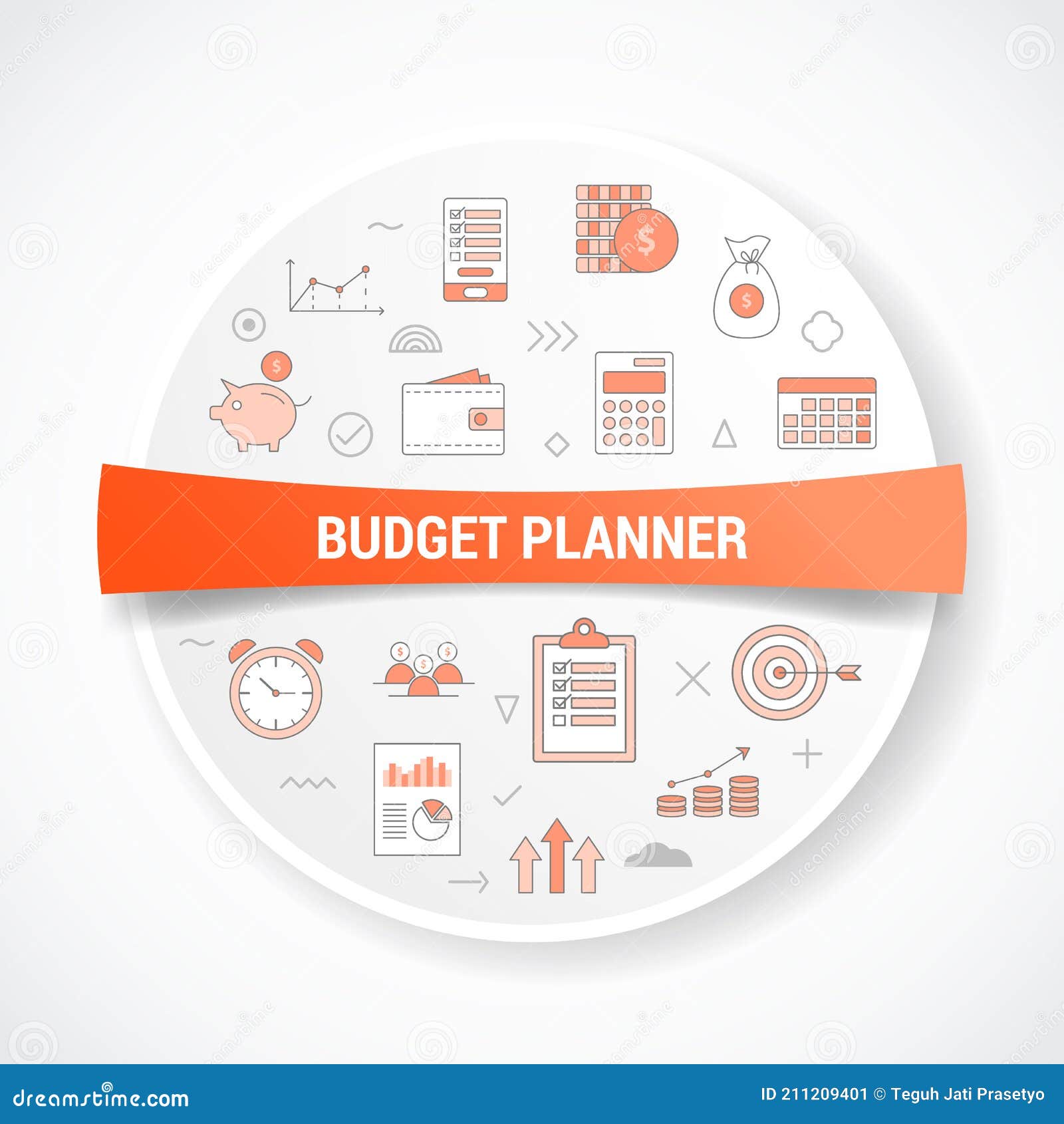 Budget Planner Concept with Icon Concept with Round or Circle Shape ...