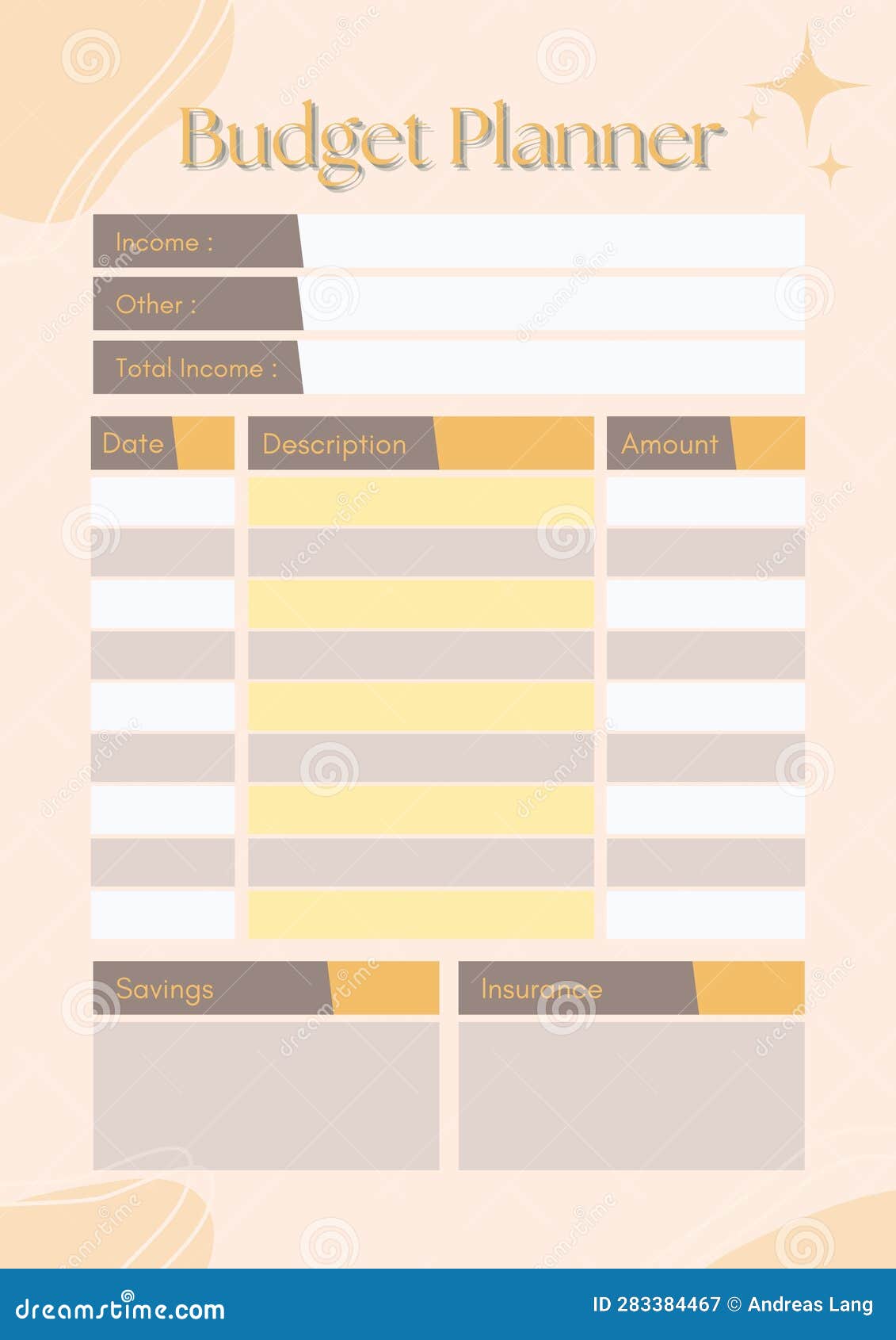 Budget Planner Digital Planning Insert Sheet Printable Page Template ...