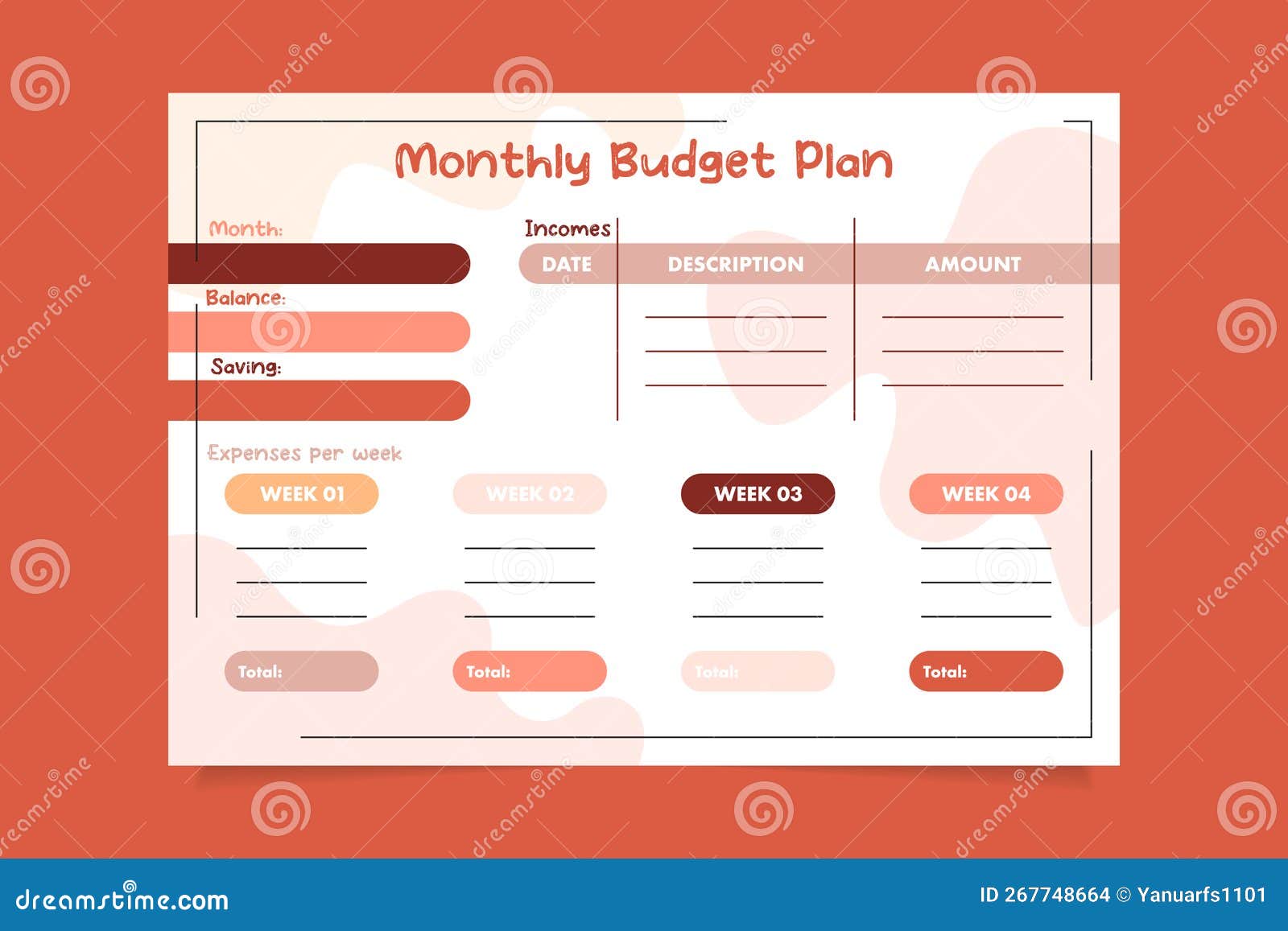 Budget Planner Template Vector Stock Illustration - Illustration of ...