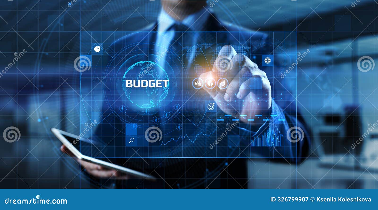 Budget Planning Business Finance Concept on Virtual Screen Interface ...