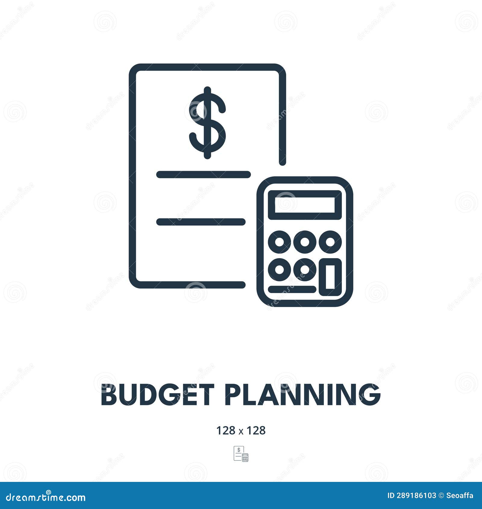 Budget Planning Icon. Accounting, Budgeting, Calculation. Editable ...