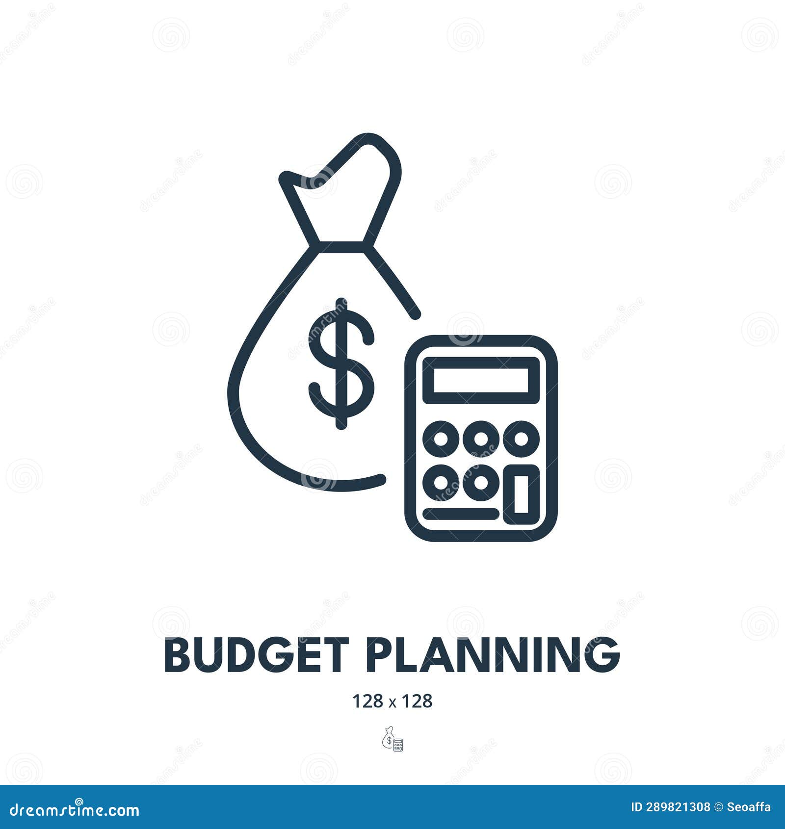 Budget Planning Icon. Finance, Plan, Calculation. Editable Stroke ...