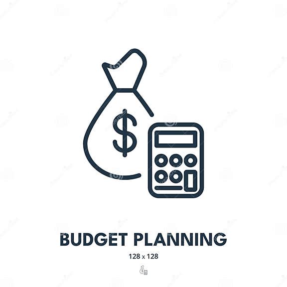Budget Planning Icon. Finance, Plan, Calculation. Editable Stroke ...