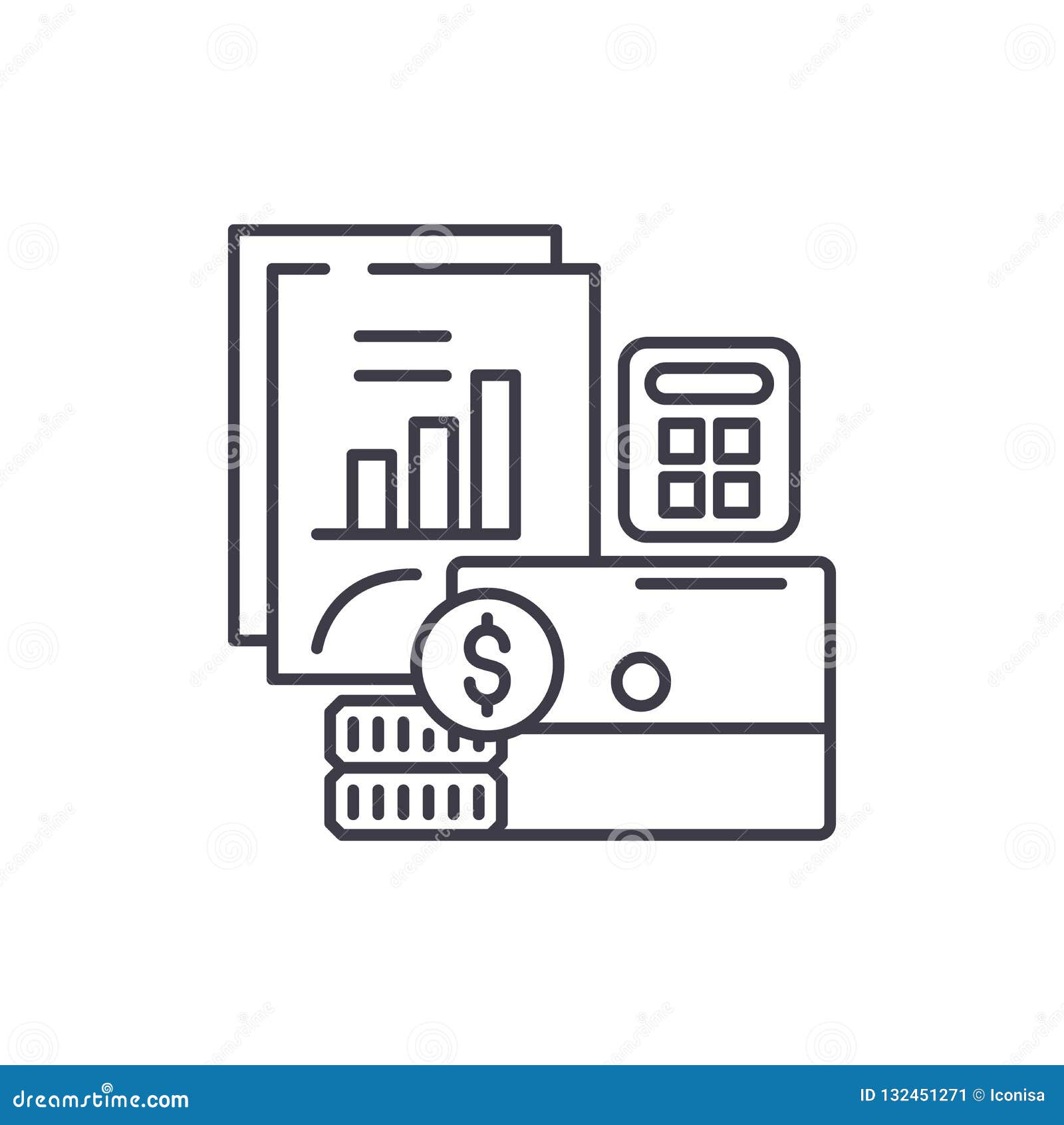 Budget Planning Line Icon Concept. Budget Planning Vector Linear ...