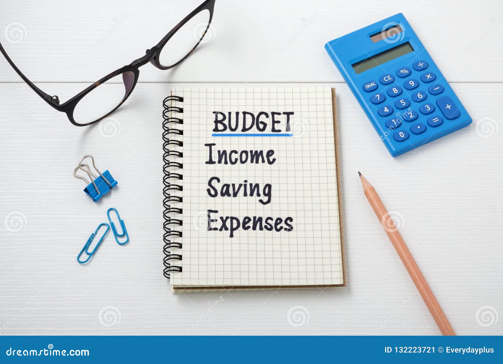 Budget Planning with Notebook and Calculator Stock Image - Image of ...