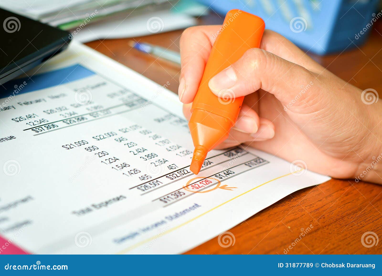 Budget report with hand stock image. Image of vision - 31877789