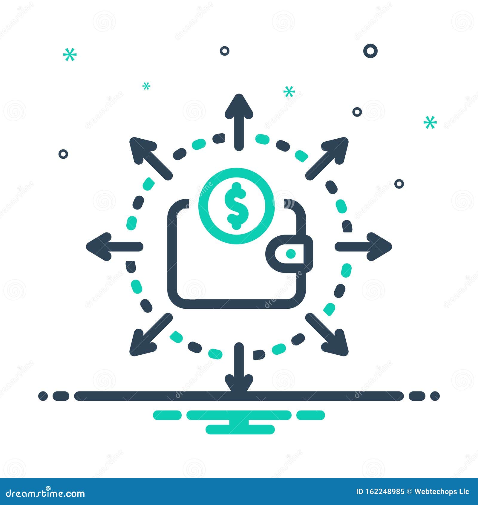 Mix Icon for Budget Spending, Spending and Budget Stock Vector ...