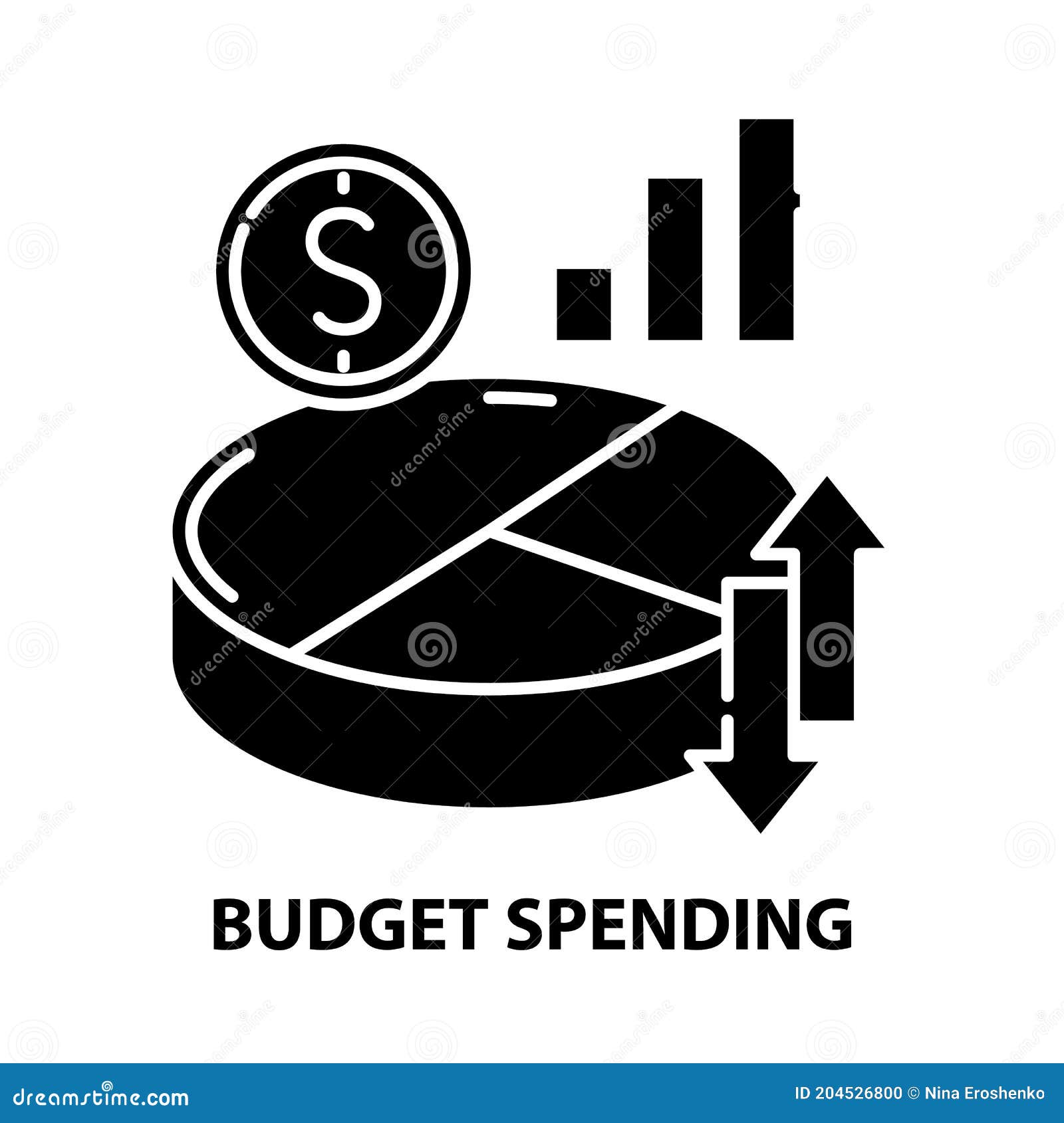 Budget Spending Icon, Black Vector Sign with Editable Strokes, Concept ...