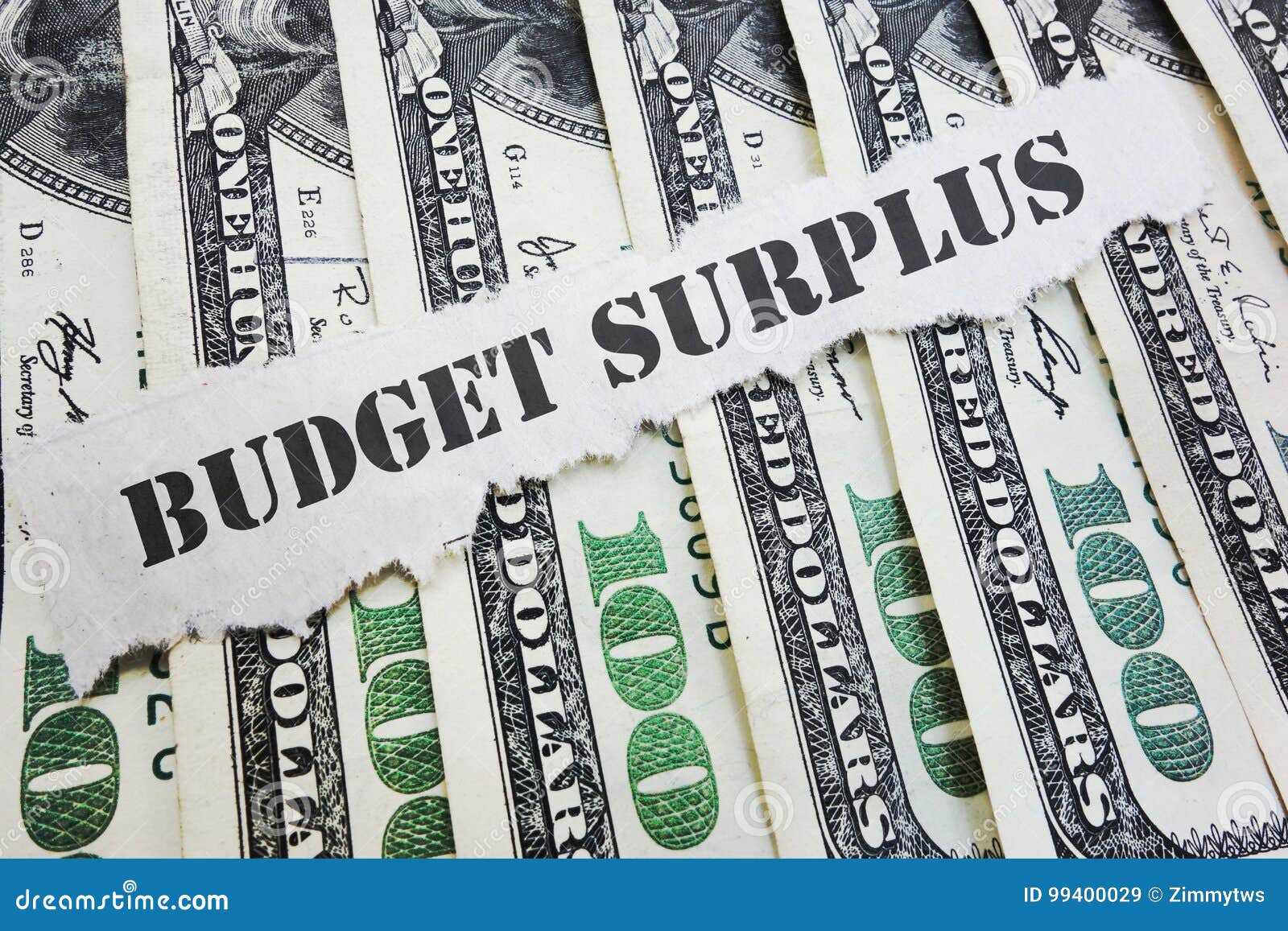 Budget Surplus concept stock image. Image of message - 99400029