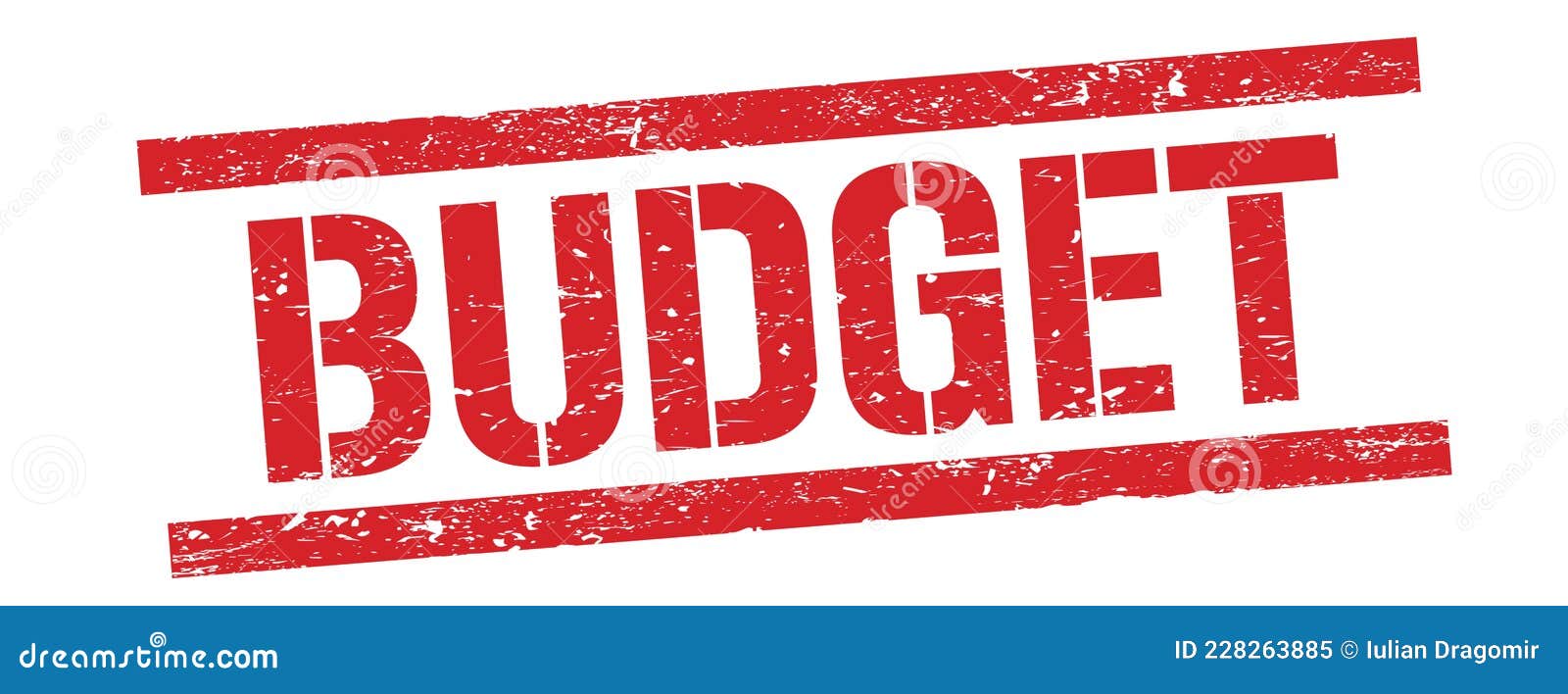 BUDGET Text on Red Vintage Lines Stamp Stock Illustration ...