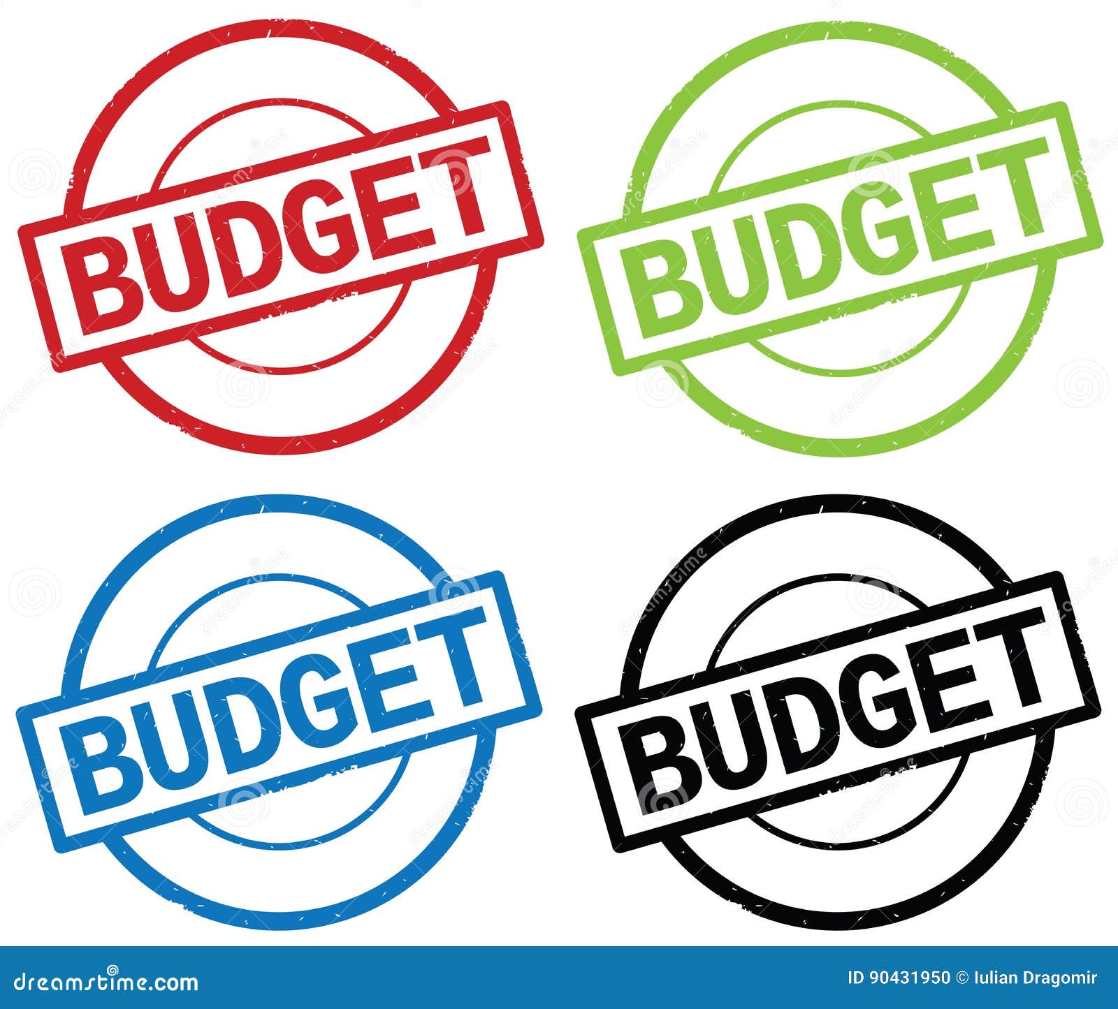 BUDGET Text, on Round Simple Stamp Sign. Stock Illustration ...