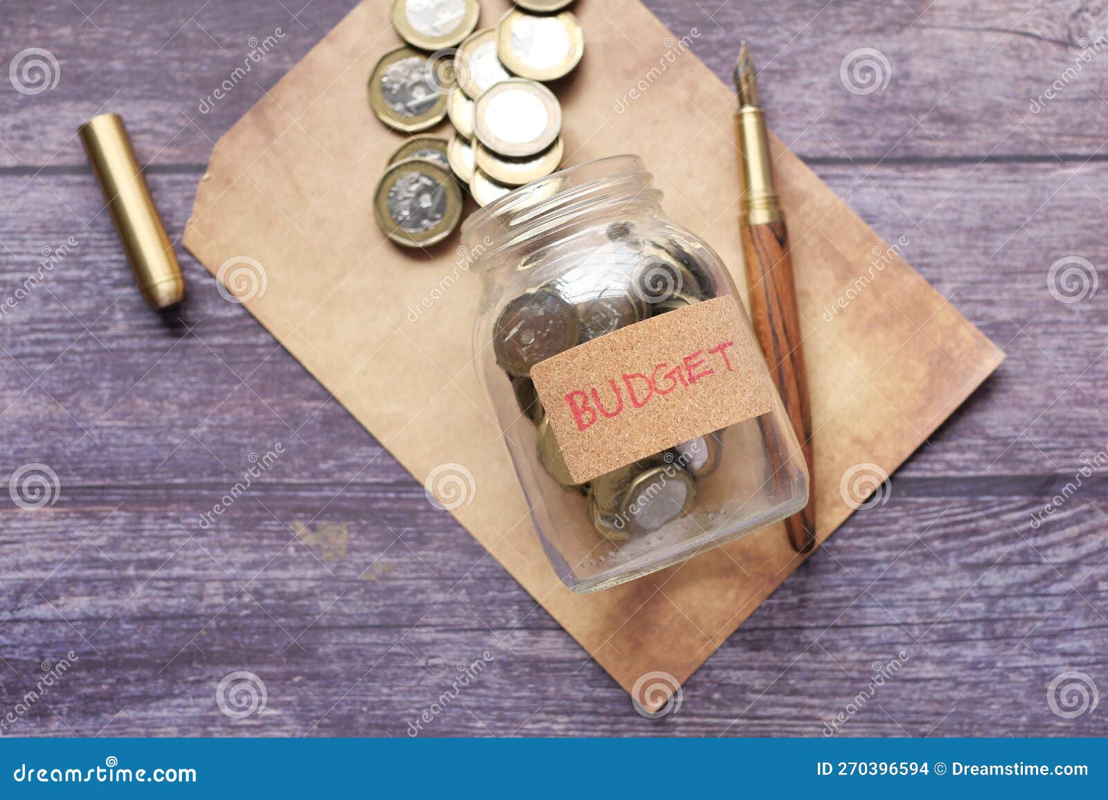 Budget Text on a Saving Coins Jar on White Stock Photo - Image of loan ...