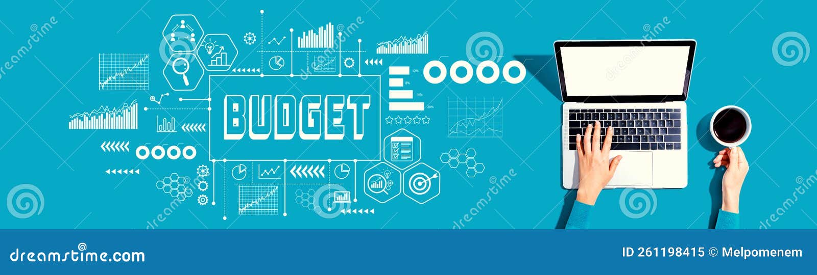 Budget Theme with Person Using a Laptop Stock Image - Image of economy ...