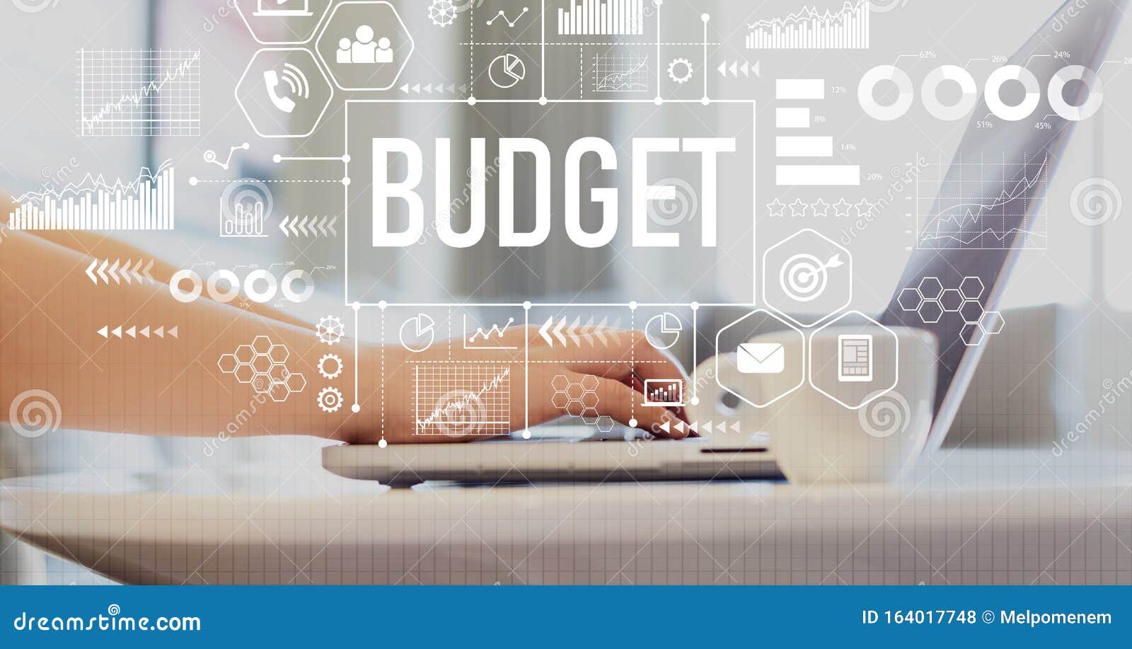 Budget with Woman Using a Laptop Stock Photo - Image of computer ...