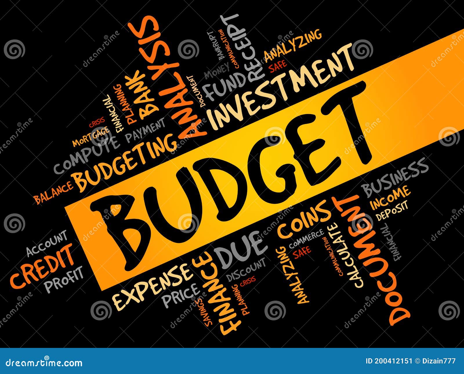 BUDGET word cloud stock illustration. Illustration of funding - 200412151