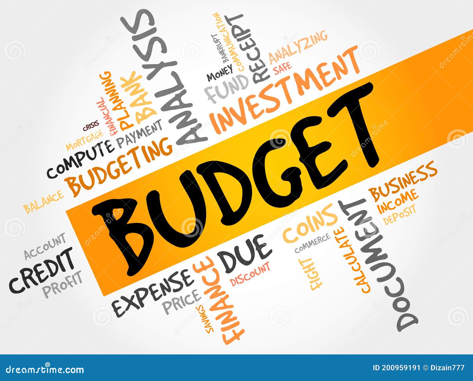 BUDGET word cloud stock illustration. Illustration of collage - 200959191