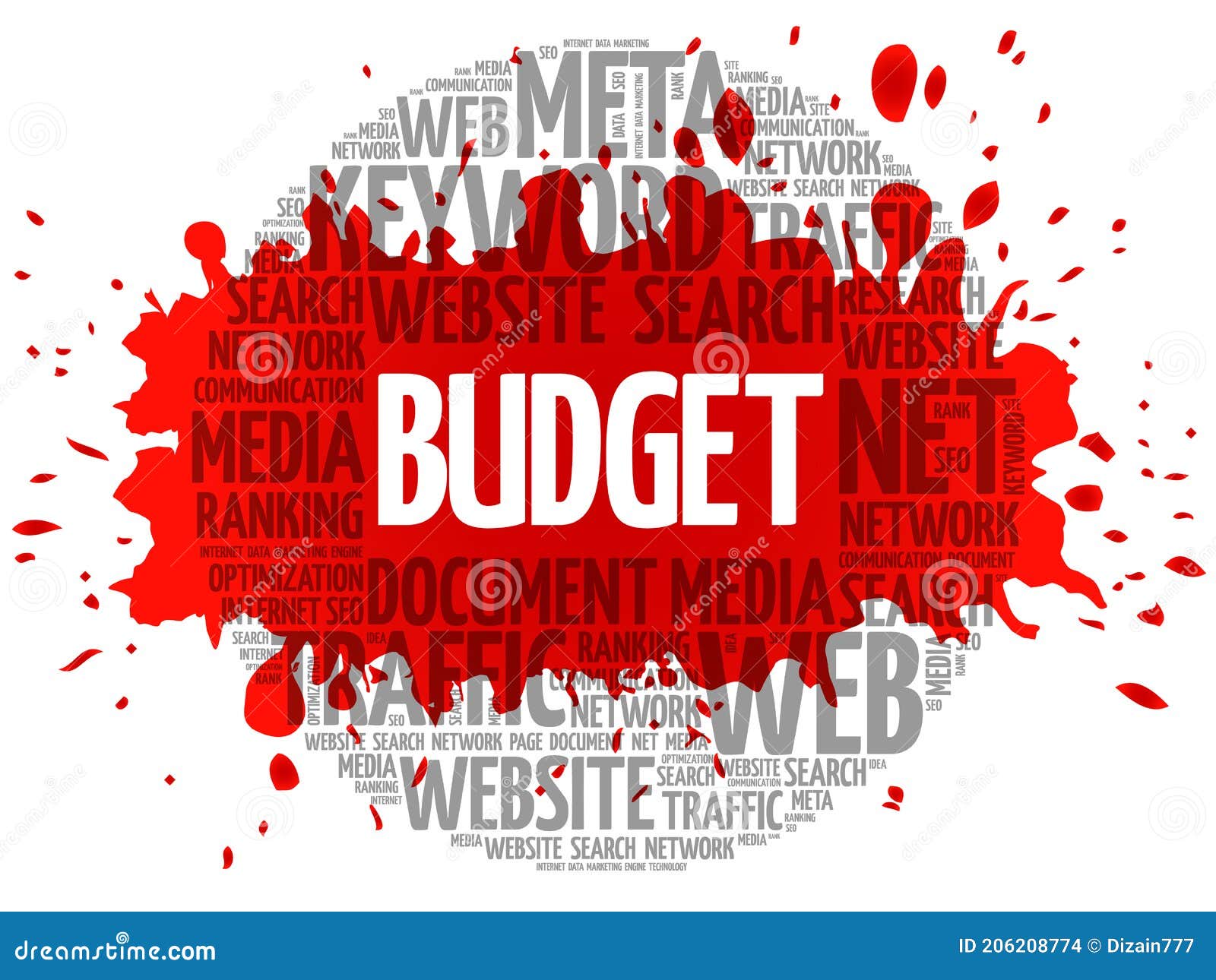 BUDGET word cloud stock illustration. Illustration of expense - 206208774