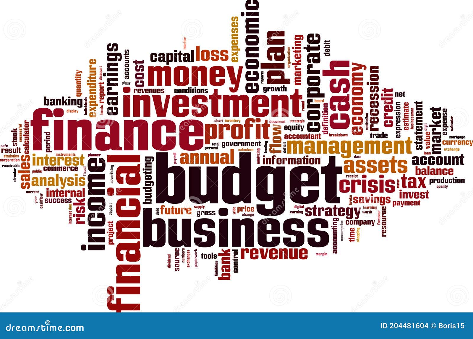 Budget word cloud stock vector. Illustration of cash - 204481604