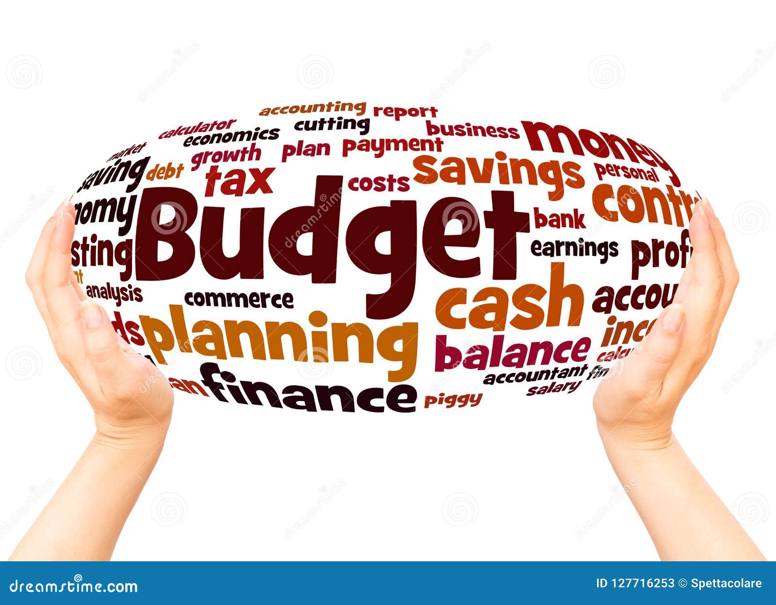 Budget Word Cloud Hand Sphere Concept Stock Illustration - Illustration ...