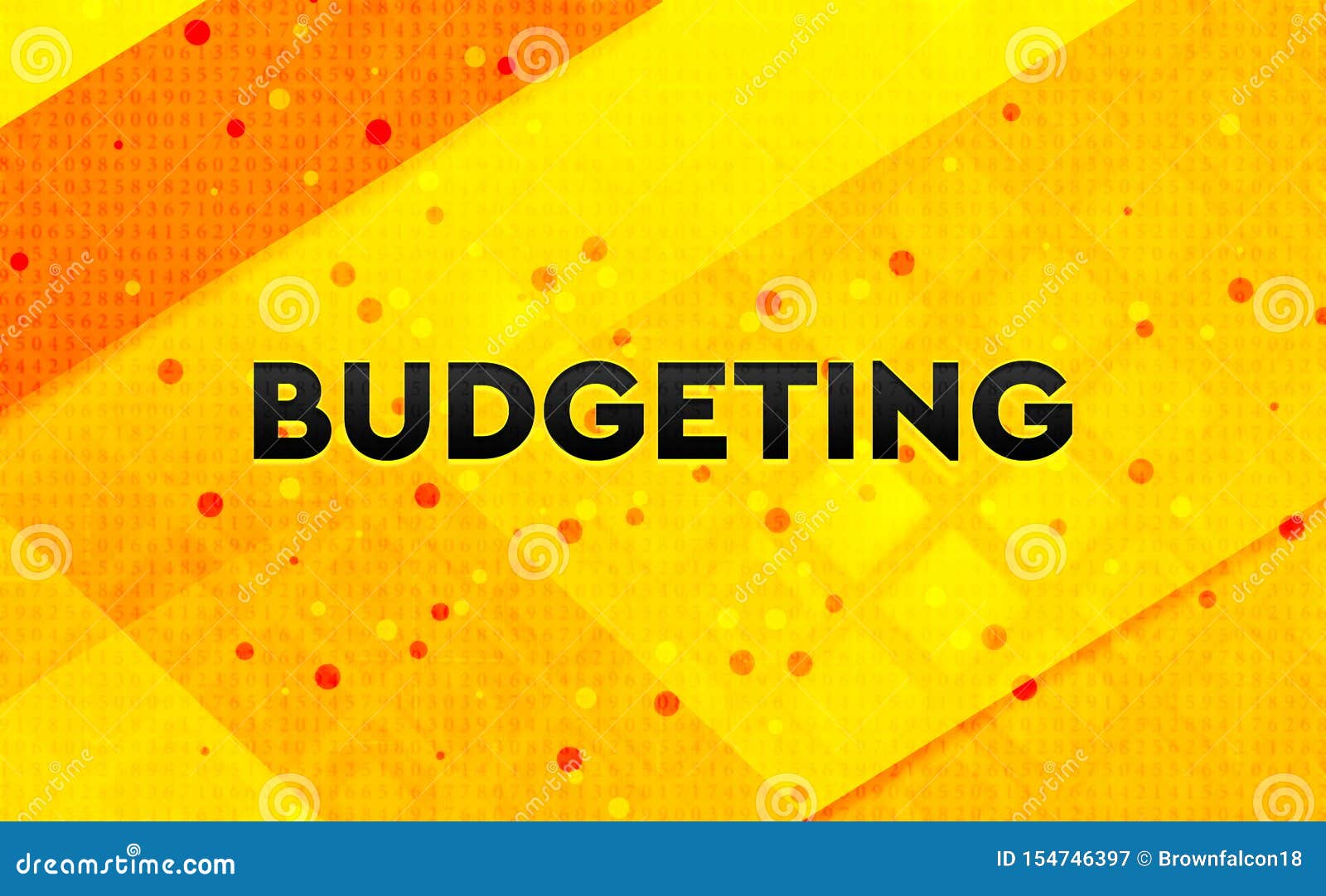 Budgeting Abstract Digital Banner Yellow Background Stock Illustration ...