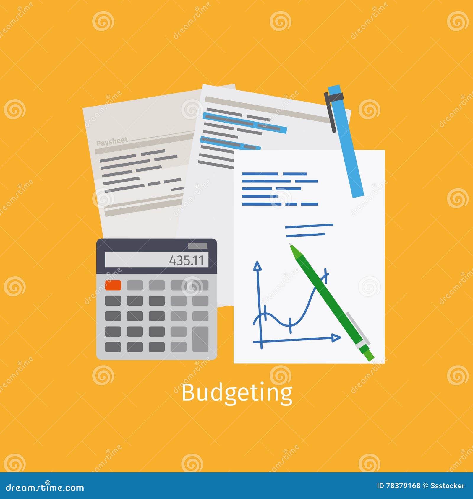 Budgeting Cartoon Style Illustration Stock Vector - Illustration of ...
