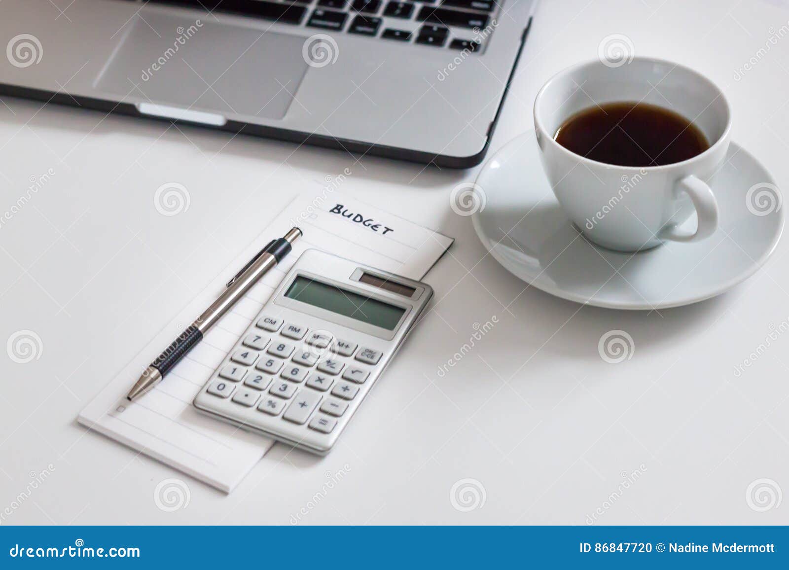 Budgeting at the desk stock photo. Image of financial - 86847720
