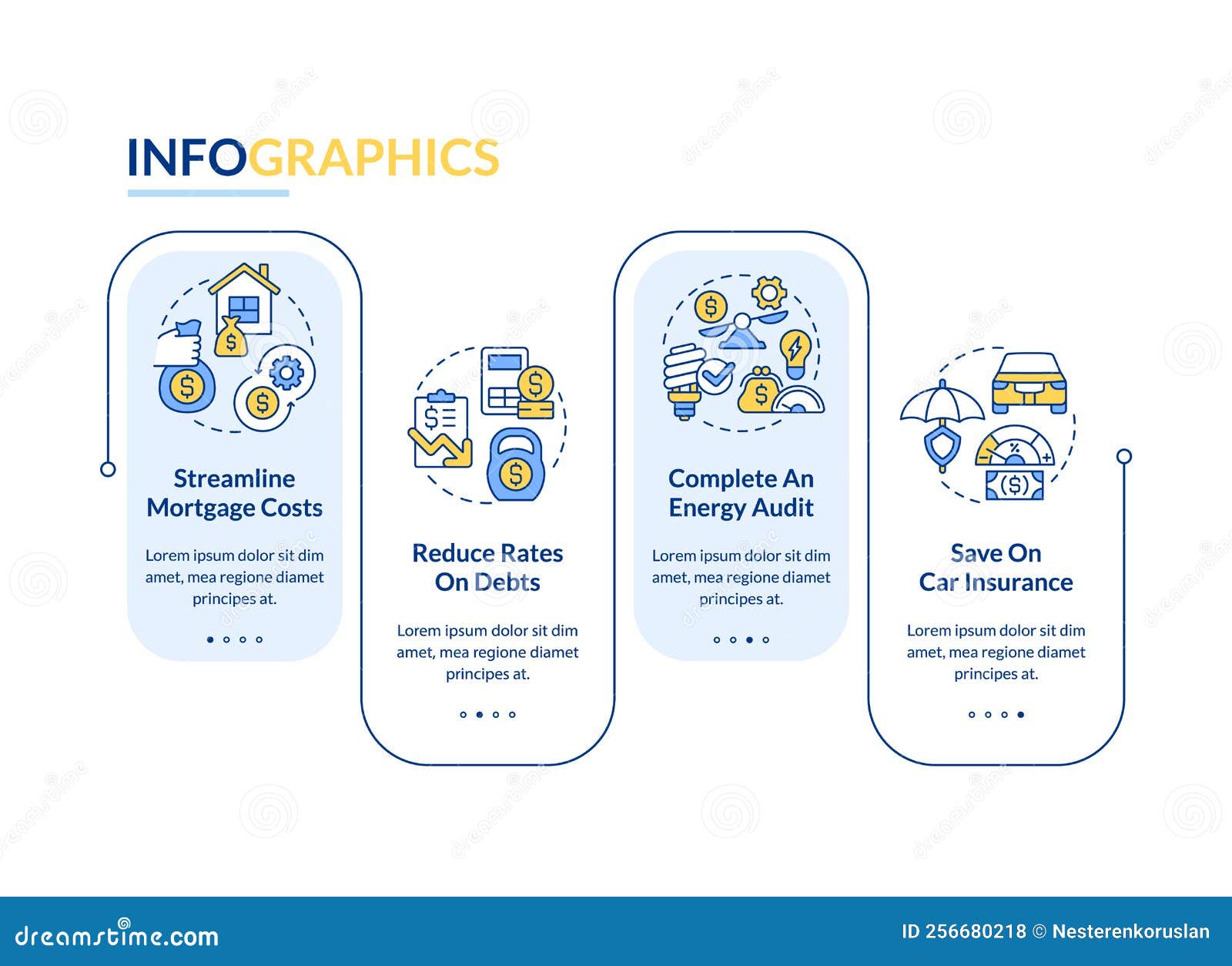 Budgeting for Inflation Blue Rectangle Infographic Template Stock ...