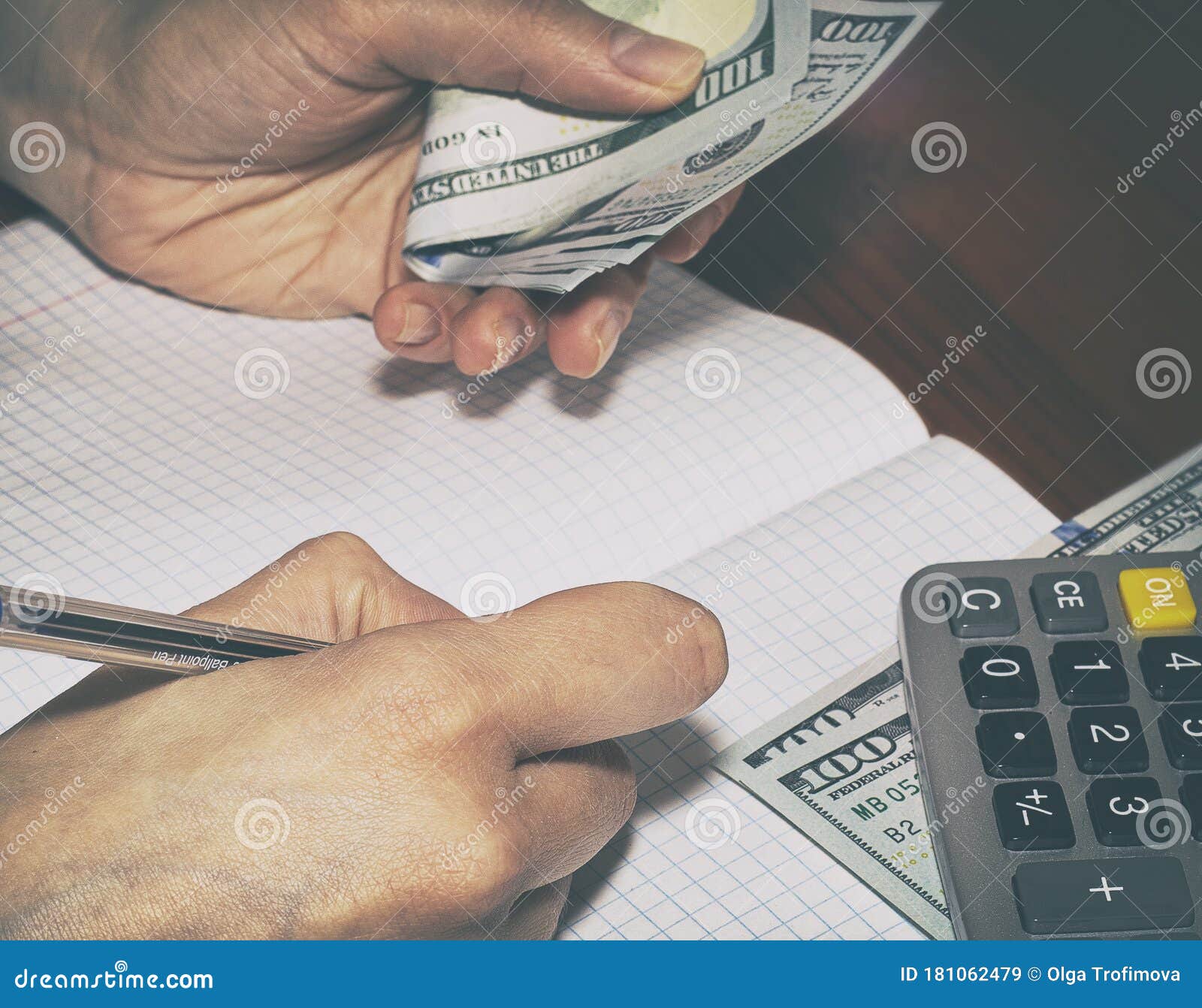 Budgeting Planning. Calculating Finances on a Calculator Stock Image ...